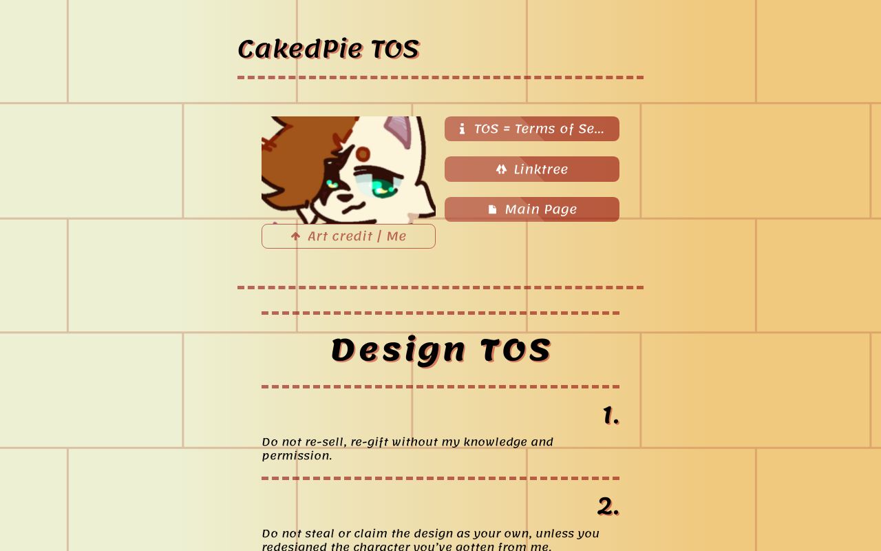 Caked!’s design TOS carrd